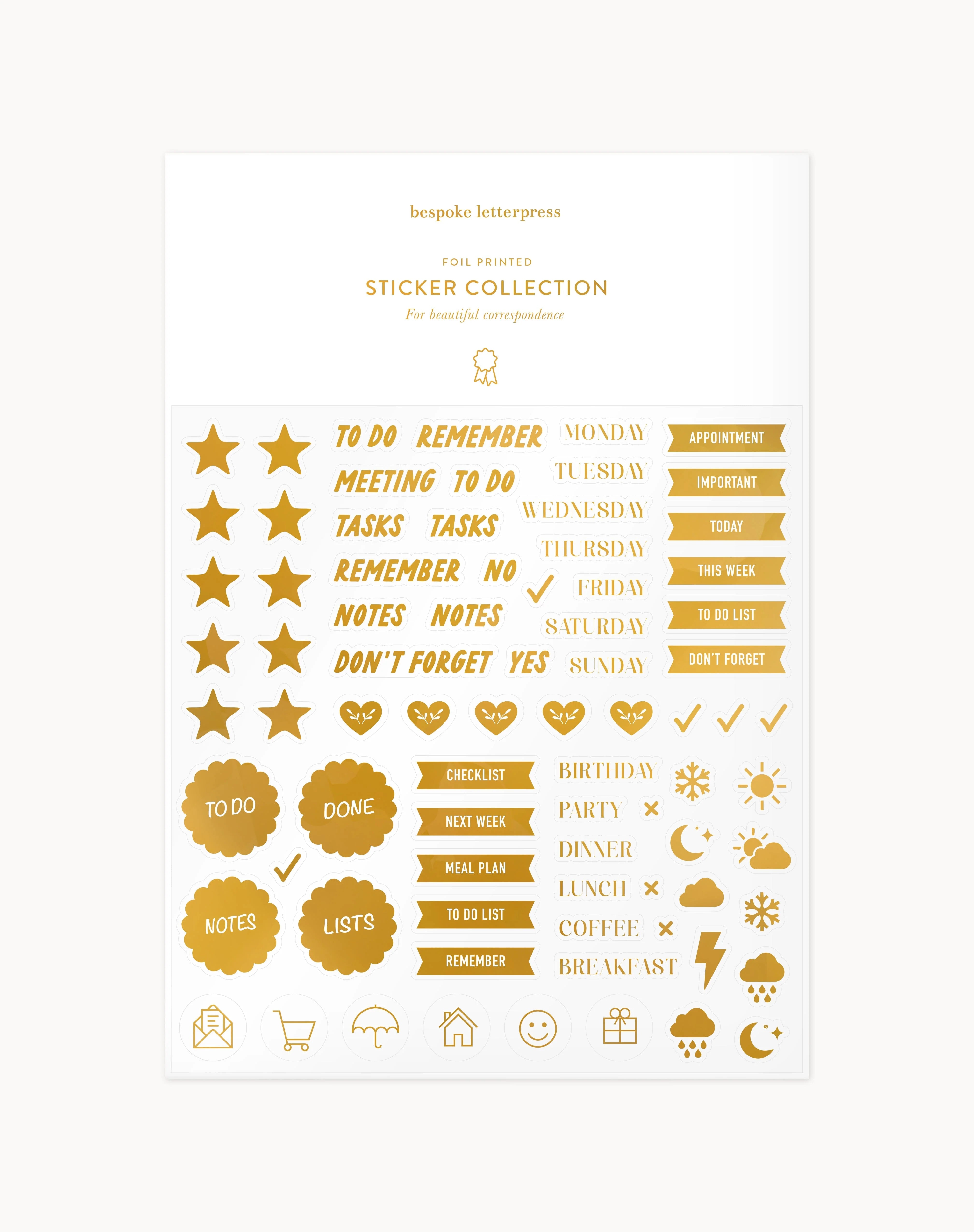 Bespoke Planning Icons Sticker Sheet – Martha's Food and Home